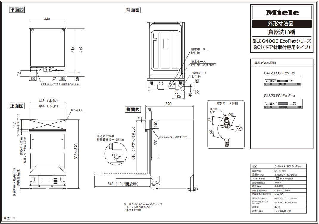 ミーレ（Miele）ビルトイン食洗機入れ替え交換 | 大容量が魅力のミーレ食洗機取替え交換工事 | キッチン取付け隊